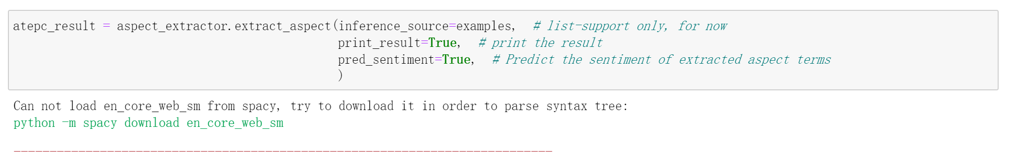 En Core Web Sm · Issue 131 · Yangheng95 Pyabsa · Github
