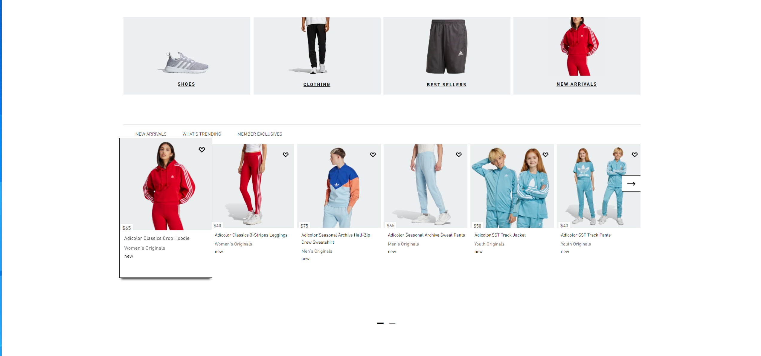 GitHub - tinagroshkova/adidas: recreating the style of adidas official website
