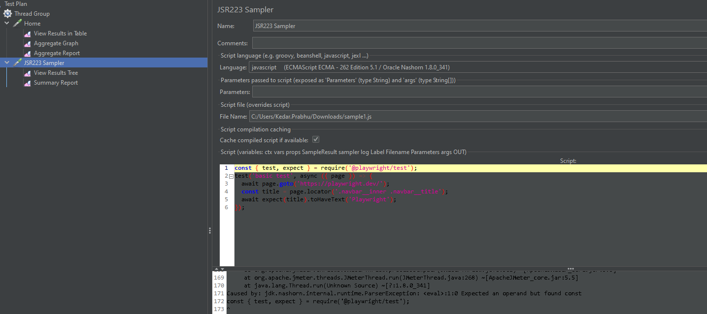 [QUESTION] how to run playwright test scripts using JMeter · Issue ...