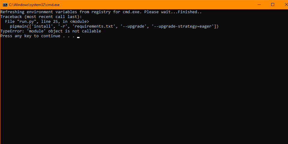 Typeerror Module Object Is Not Callable Pipmain · Issue 462 · Rlbot Rlbot · Github
