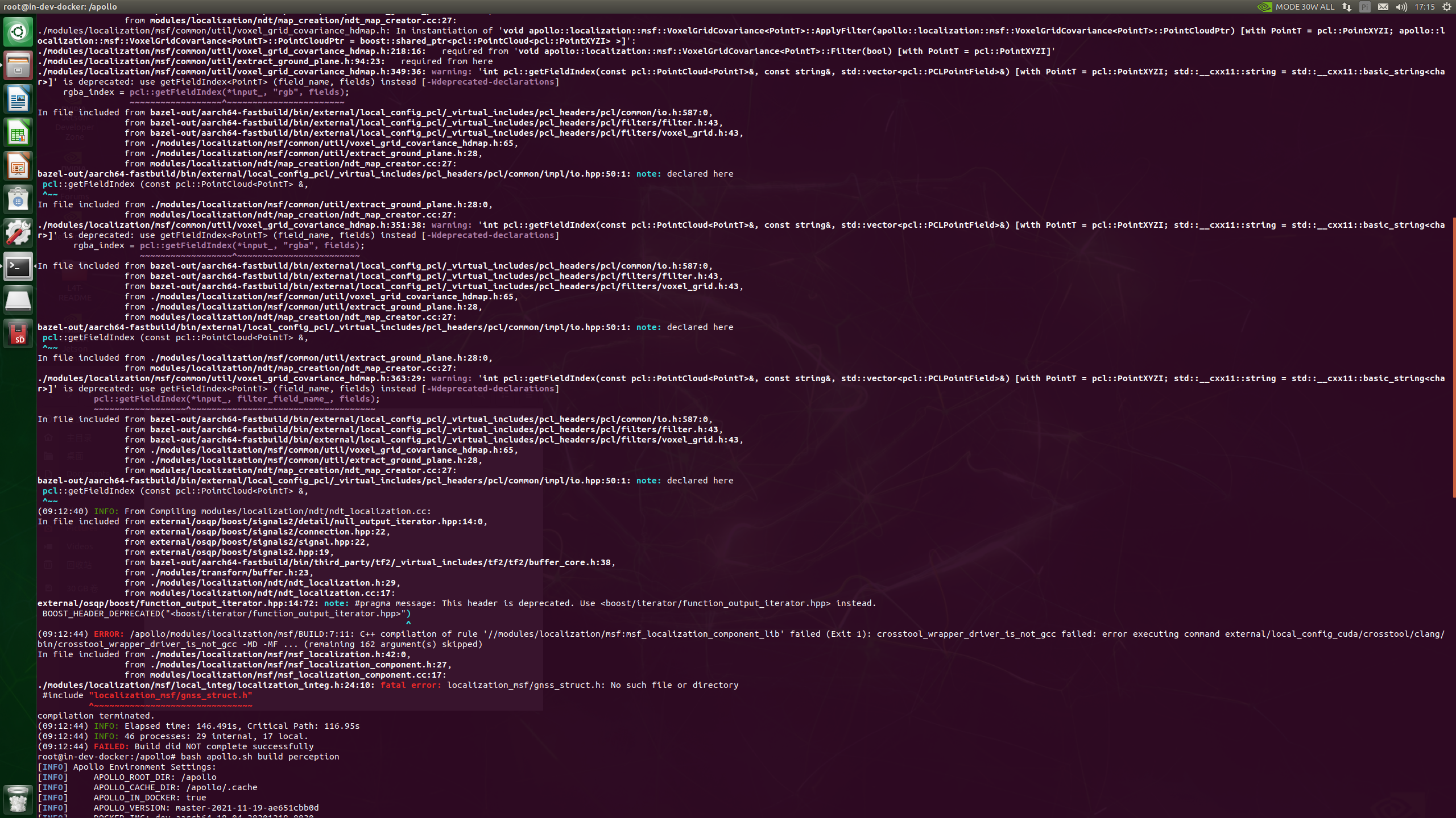 Module Localization and Perception build failed on Nvidia Xavier paltform · Issue #14214 ...
