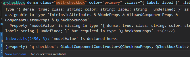 Disable volar type checking for component prop evaluation · Issue #735 · vuejs/language-tools ...
