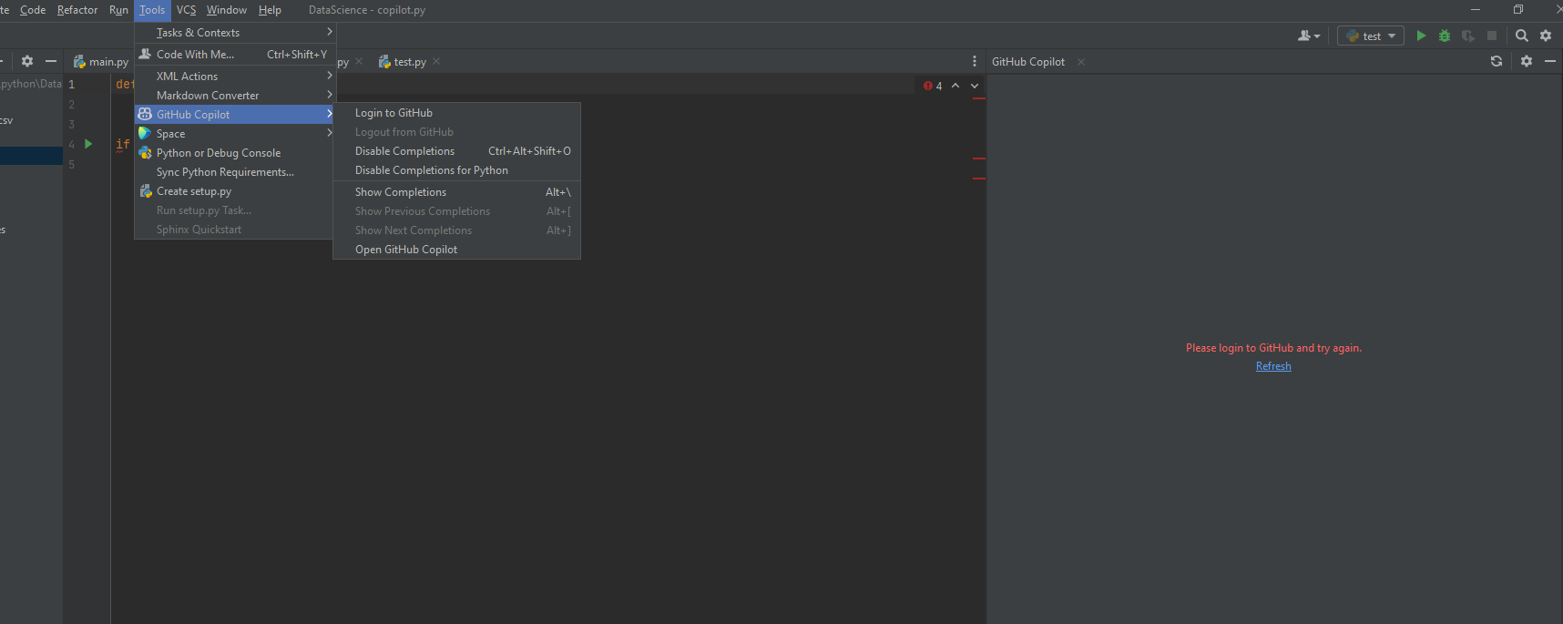 Can not login to GitHub with the copilot plug in · community · Discussion #42289 · GitHub