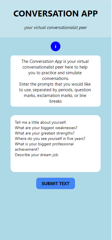 GitHub - KobeZ123/conversation-app: The Conversation App provides all ...