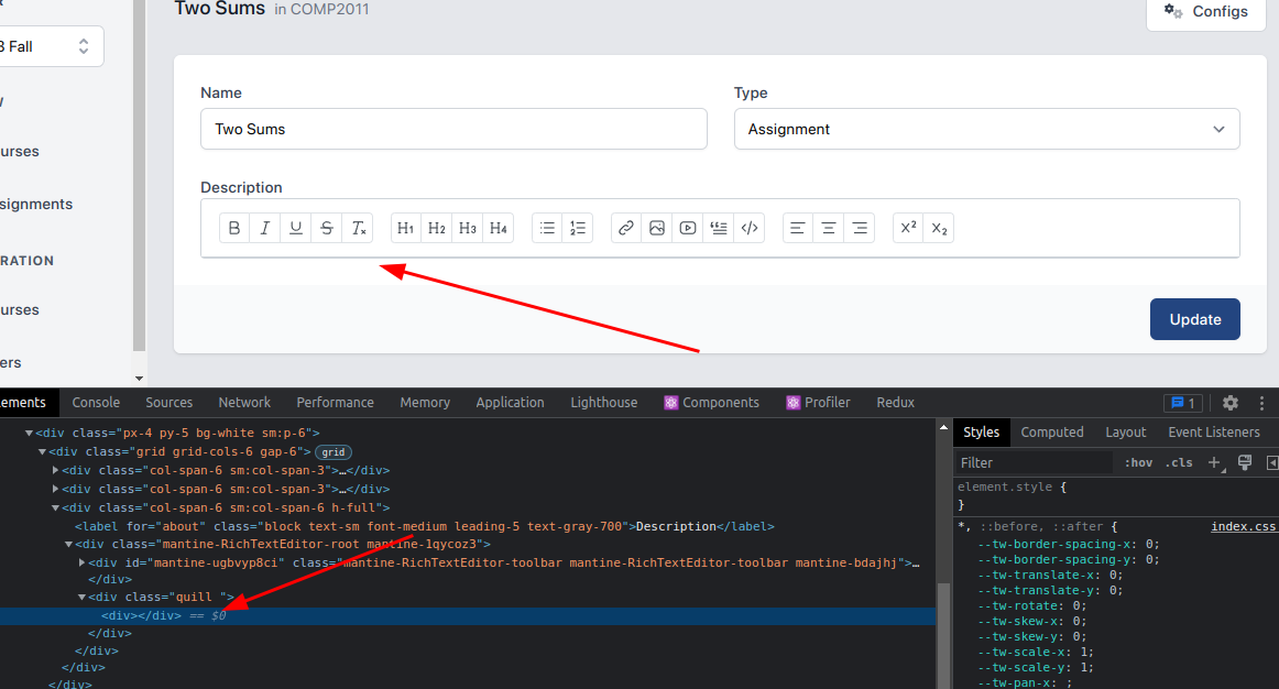 fix: broken rich text editor · Issue #8 · ZINC-FYP-2022-23/console · GitHub