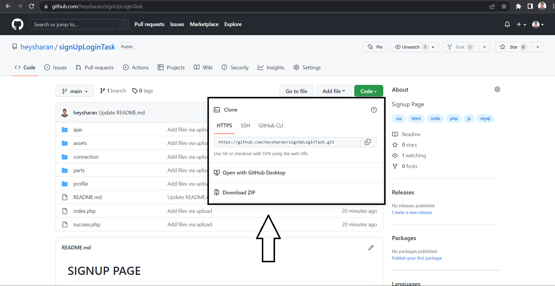 GitHub - heysharan/signUpLoginTask: Signup Page