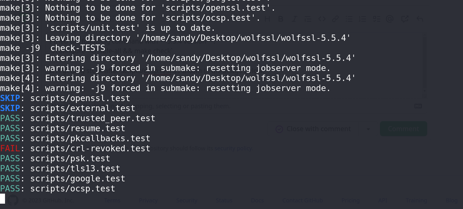 Failure in few test cases while executing make test command · Issue ...