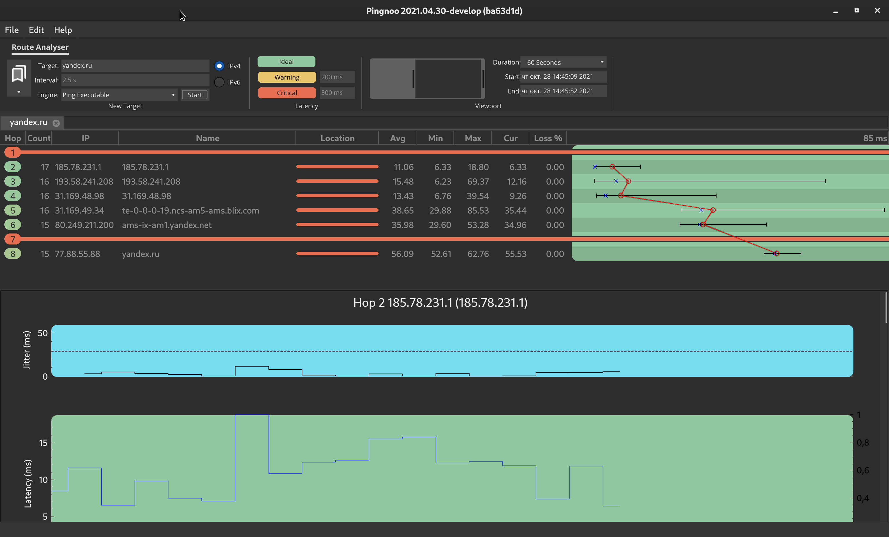 Slight bug with Host # 10 while scanning yandex.ru · Issue #92 · nedrysoft/pingnoo · GitHub