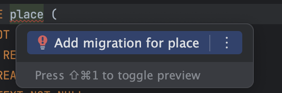 Add migration for jumps to a different project window · Issue #4097 · sqldelight/sqldelight · GitHub