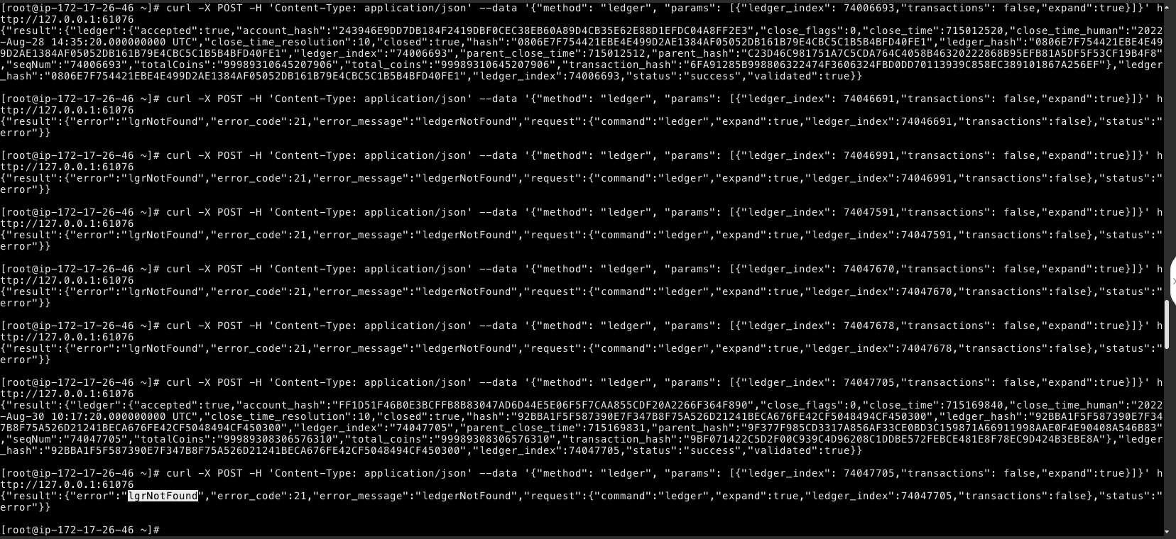 [The synchronized block will display notfound after a period of time] (Version: [rippled 1.9.3 ...
