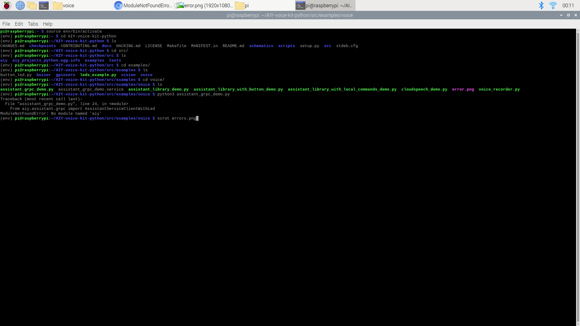 ModuleNotFoundError: No module name 'aiy' · Issue #694 · google/aiyprojects-raspbian · GitHub