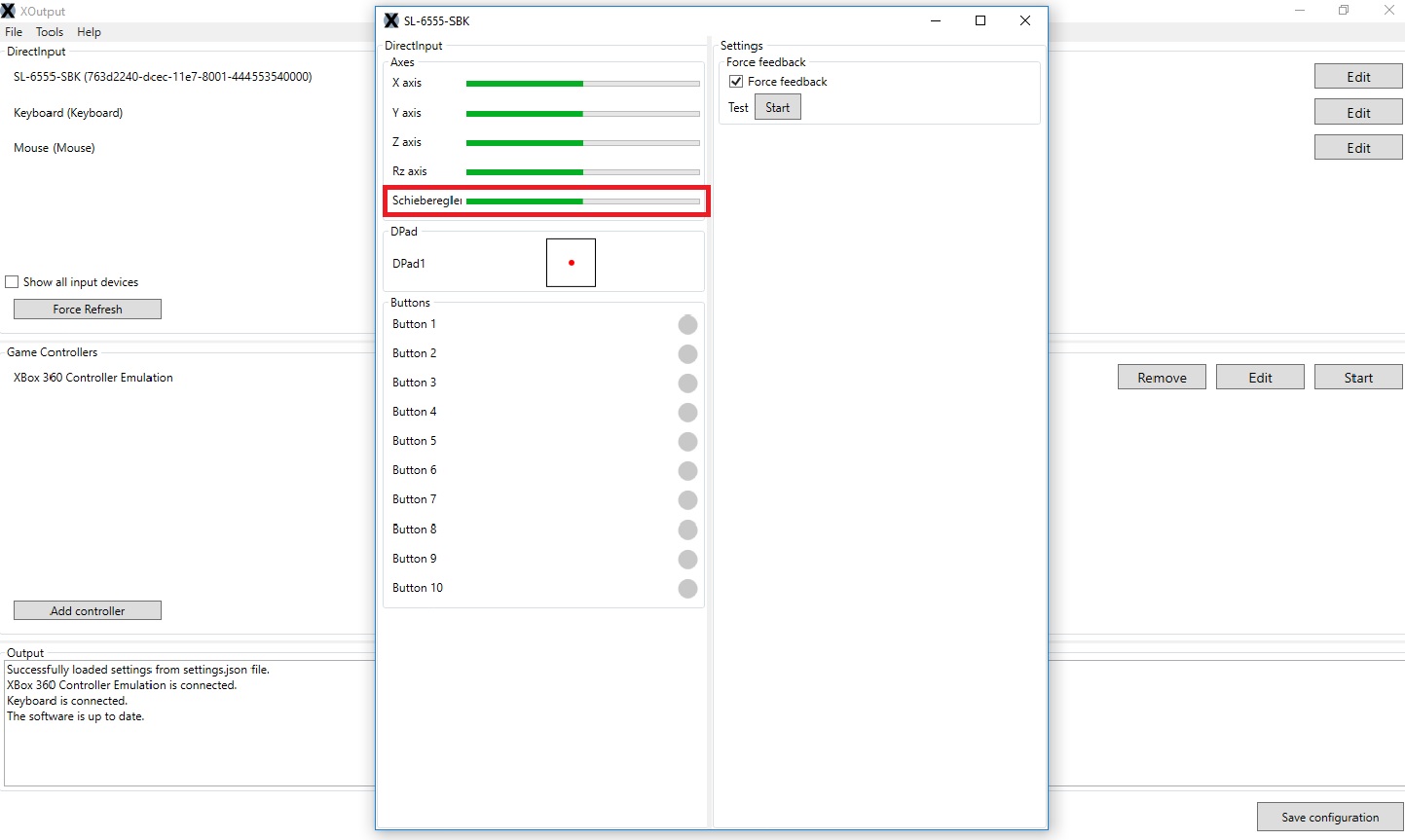 Slider configuration disappeared in 3.23 and 3.24 · Issue #124 · csutorasa/XOutput · GitHub