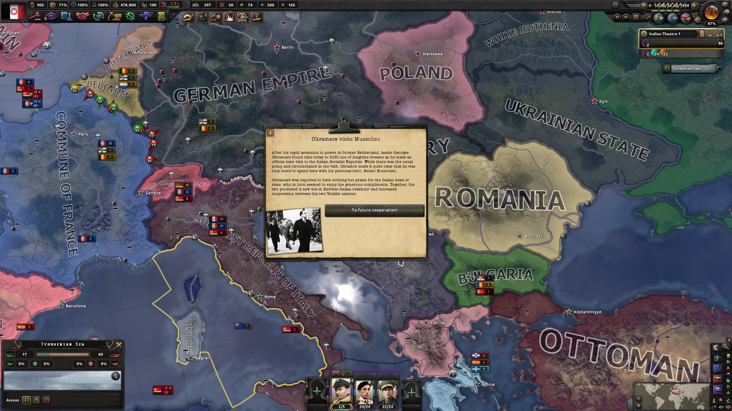 SRI- Event "Oltramare visits Mussolini" fires even when Italy is not ...