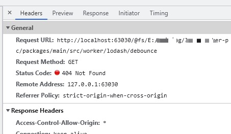 I was using importScript in Web Woker and there was a problem with the address he introduced ...
