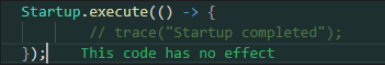 "This code has no effect" on a required empty function, should not ...
