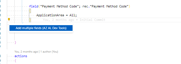 Add multiple fields ( AZ AL DEV Tools ) not working anymore · Issue #232 · anzwdev/al-code ...