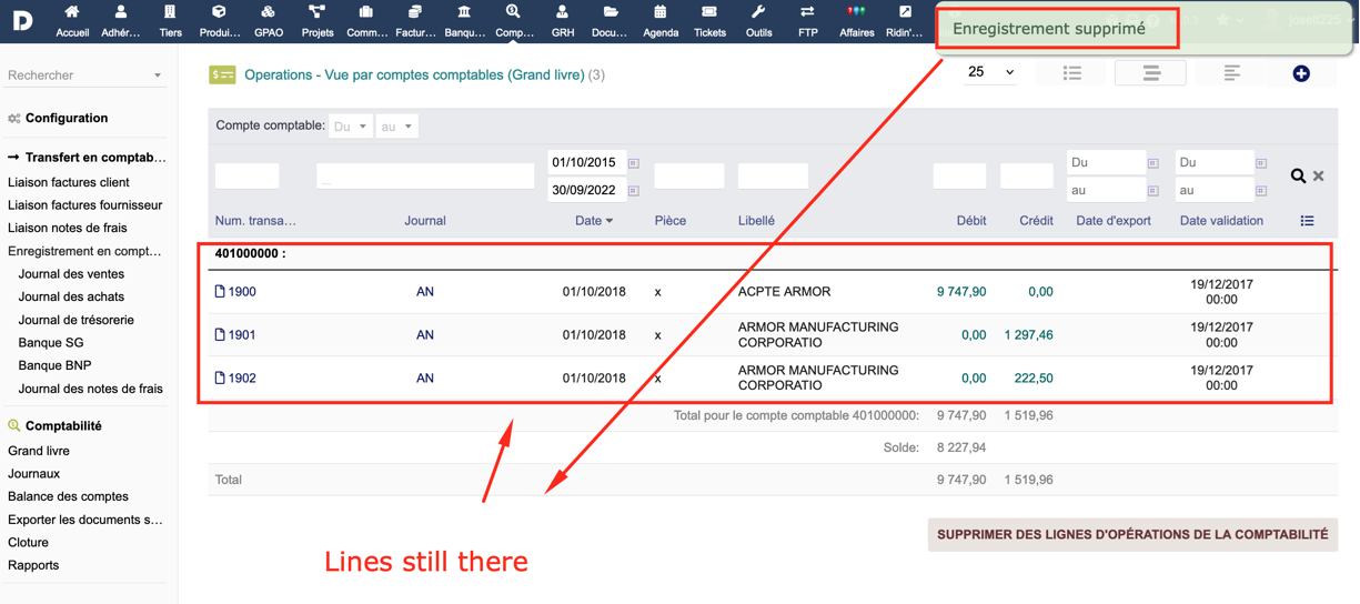 Unable to delete recent Accounting lines (Ecriture comptable) · Issue #18913 · Dolibarr/dolibarr ...
