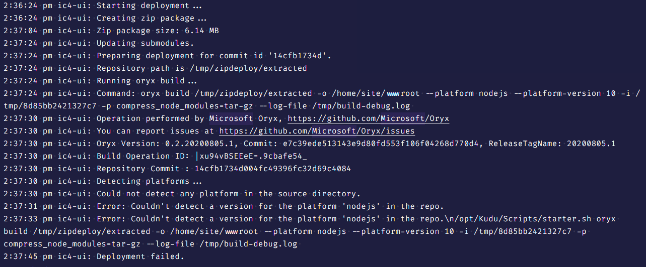 Not able to deploy Angular App to Linux NodeJs Web App Server from VS Code. · Issue #780 ...