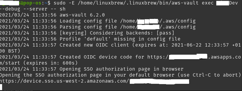 SSO Authorization stuck · Issue #757 · 99designs/aws-vault · GitHub