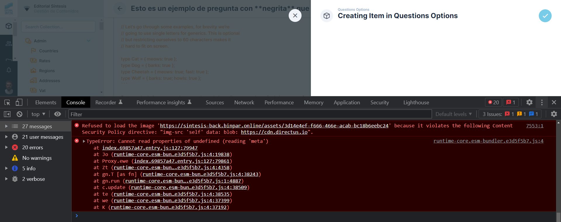 In 9 16 0 O2m All Create Item Not Working Anymore · Issue 15167 · Directus Directus · Github