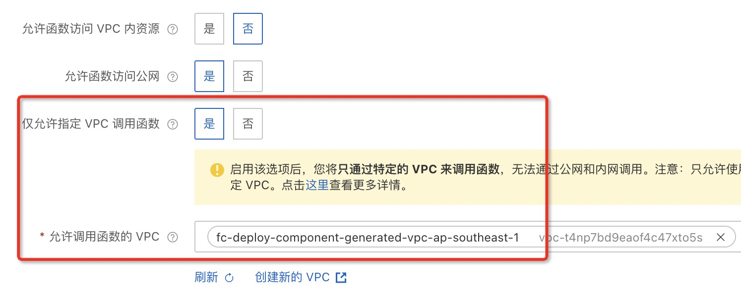 s.yaml不支持仅允许内网访问配置 · Issue #590 · devsapp/fc · GitHub