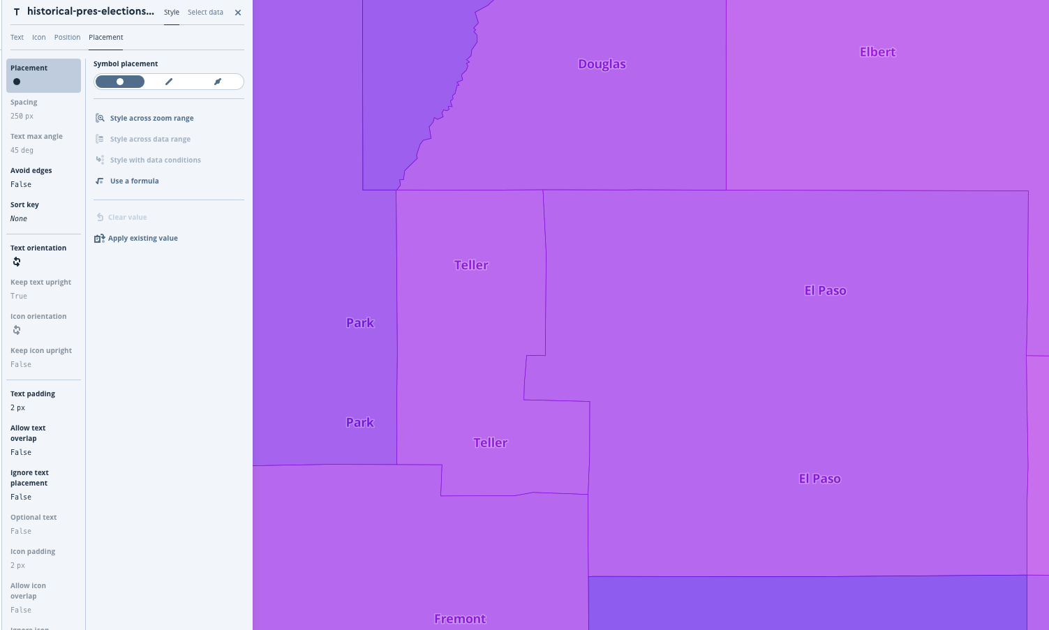 Polygon text labels not centered when using symbol-placement: point ...