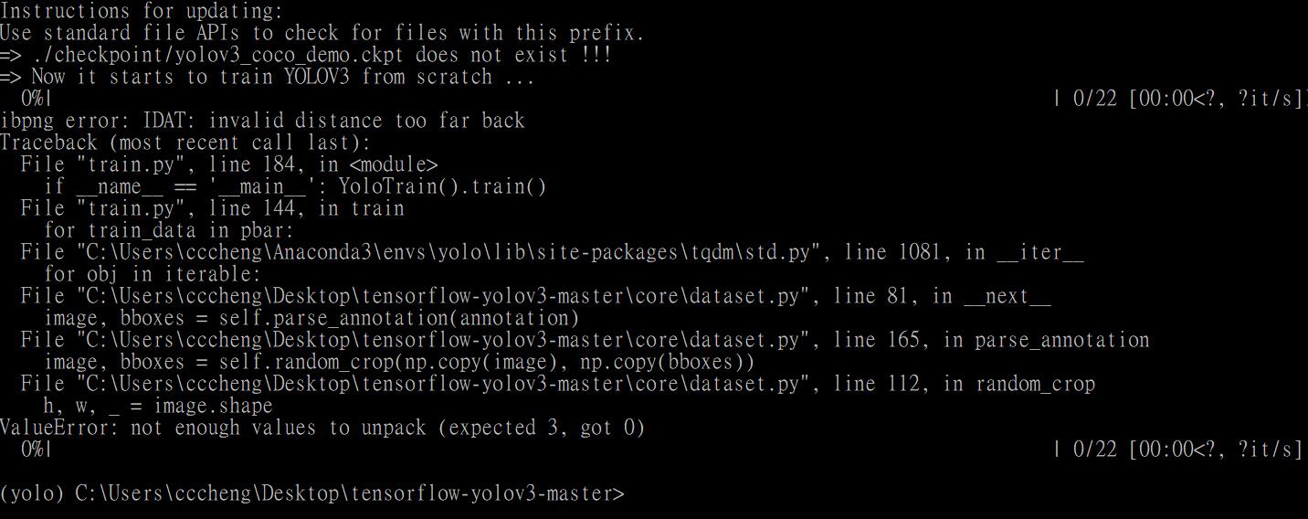在訓練時遇到valueerror Not Enough Values To Unpack Expected 3 Got 0問題 · Issue 396 · Yunyang1994