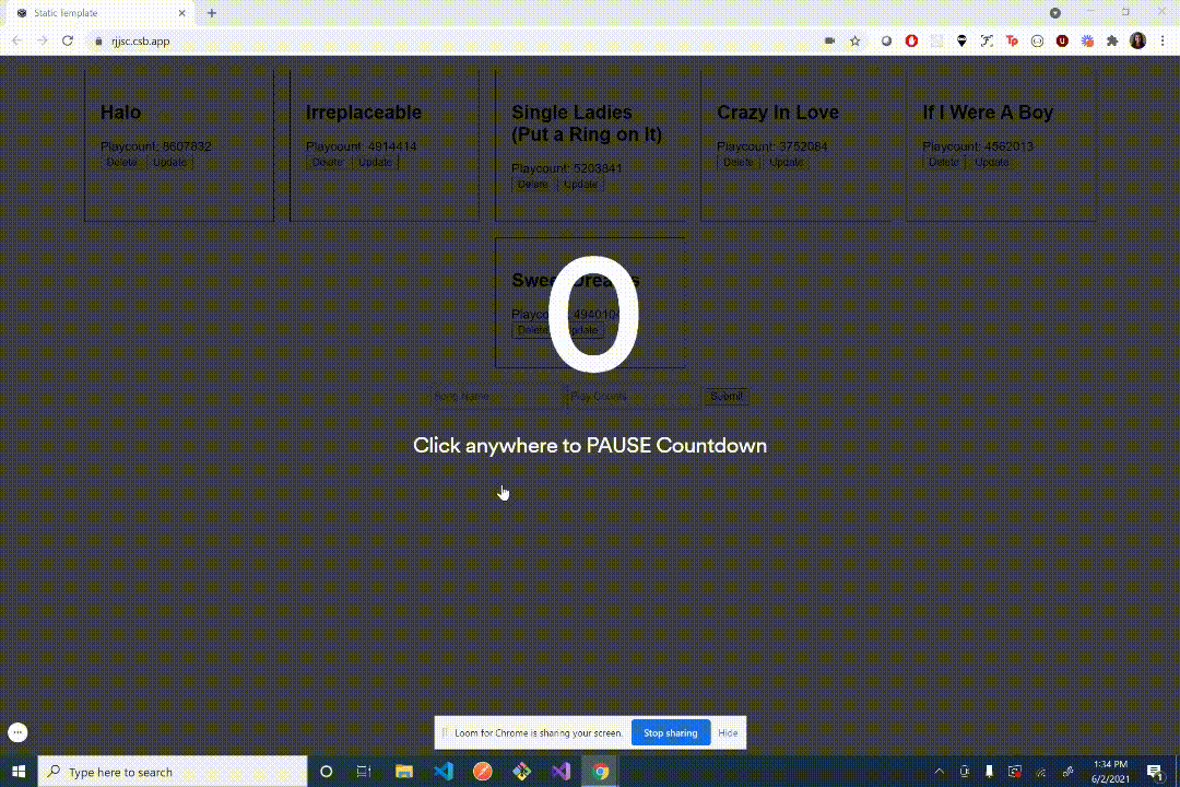 student-facing-music-crud-project-vanilla-js - Codesandbox