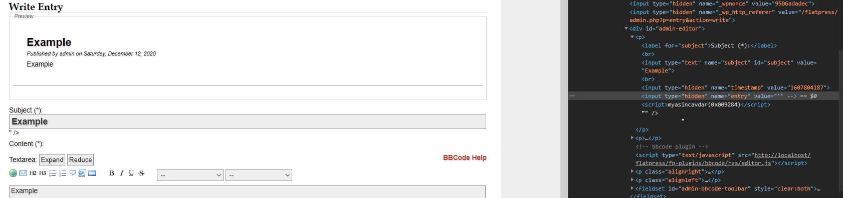 Admin: XSS in Write Entry · Issue #70 · flatpressblog/flatpress · GitHub