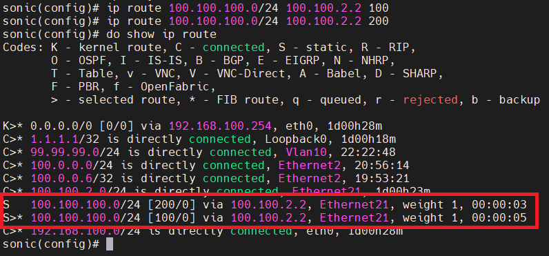 apply different distance on the same static route · Issue #11022 · FRRouting/frr · GitHub