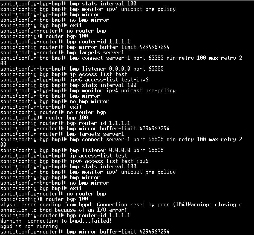 bmp: bgpd still will crash after doing "no bmp mirror" and "no router bgp" many times · Issue ...