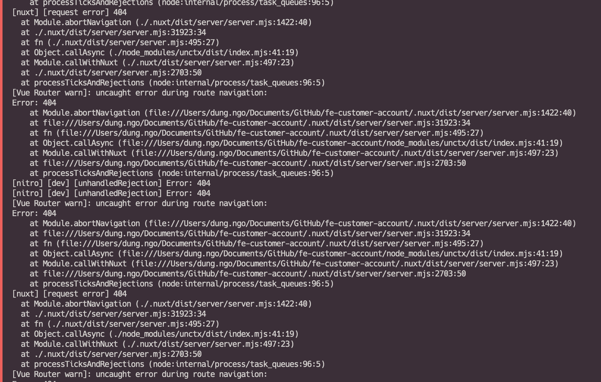 `abortNavigation` causing production server crash · Issue #13761 · nuxt/nuxt · GitHub