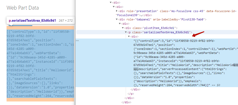 Getting errors about cannot be nested in when looking at web part data ...