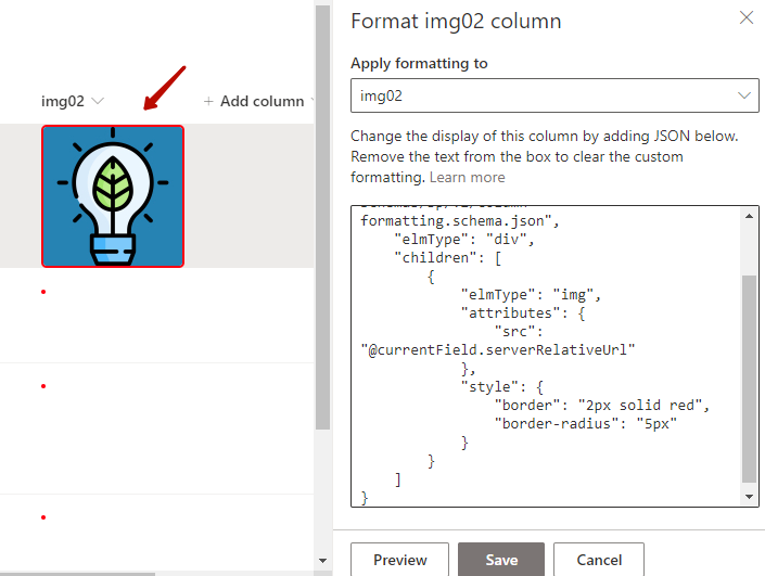Column Formatting New Image Field in Modern Lists · Issue #6382 ...