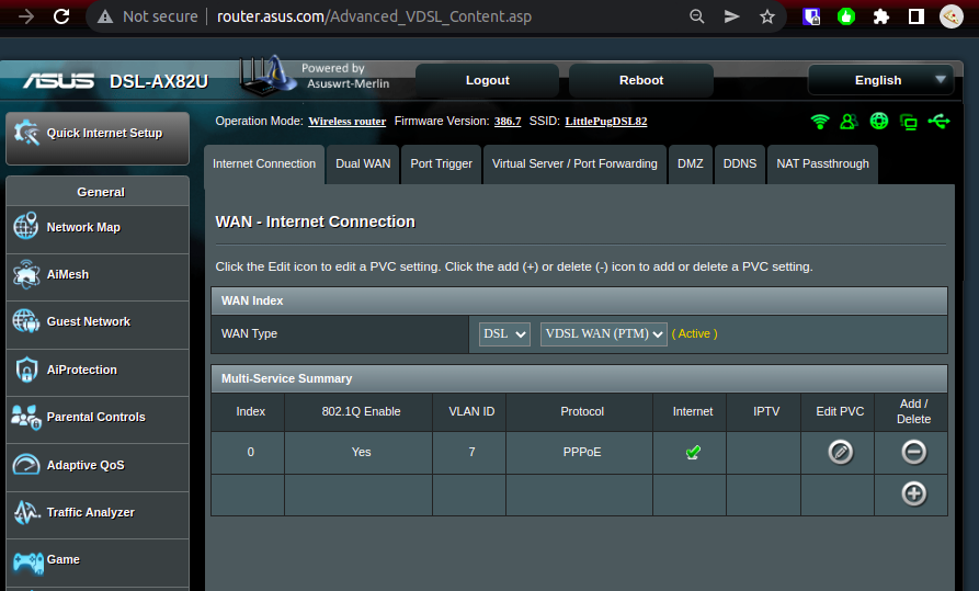 WAN - Internet Connection - doesn´t show option : pvc edit and add ...