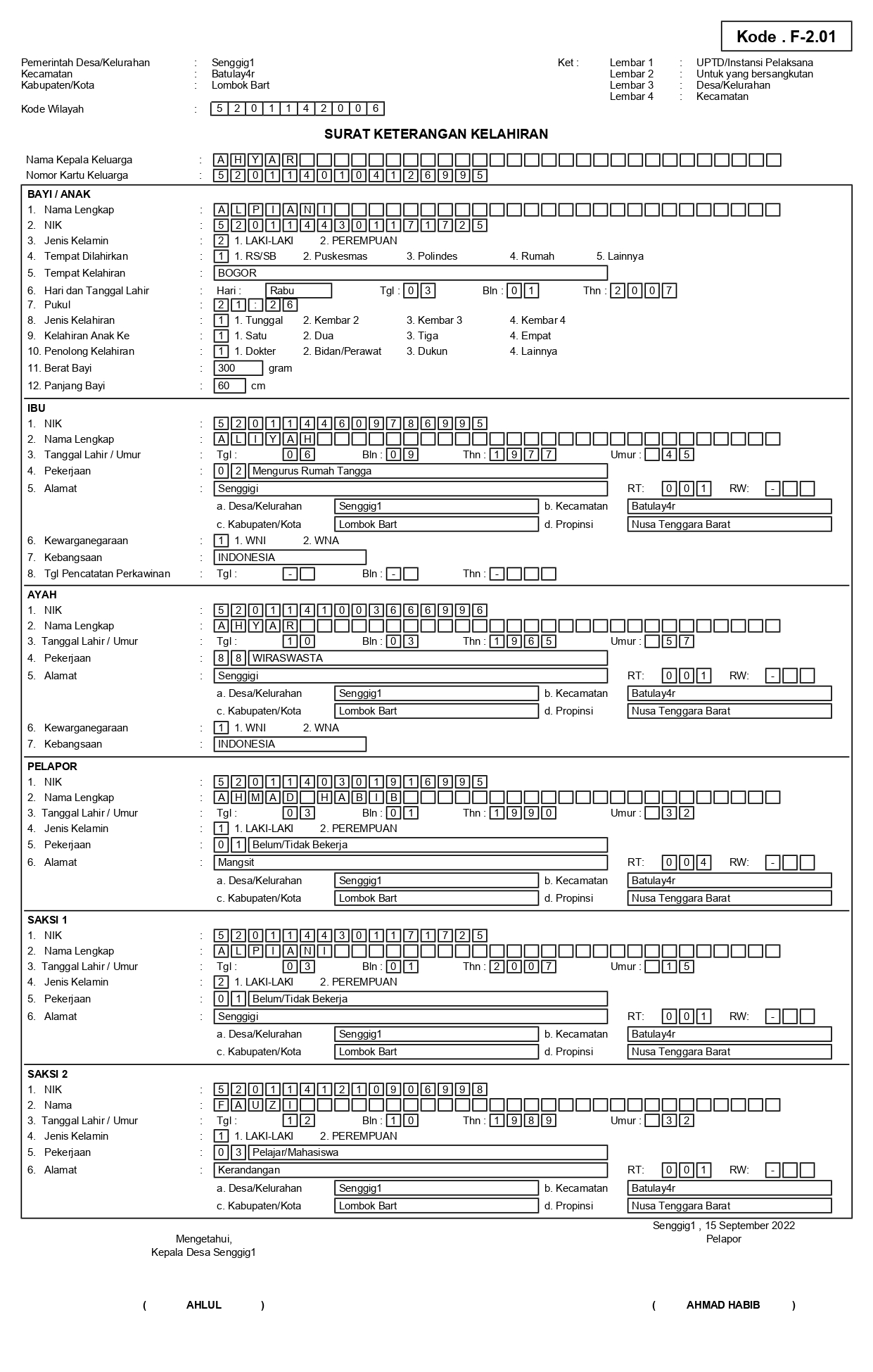 Permintaan fitur: [PREMIUM] Format output Lampiran Formulir F-2.01 disesuaikan berdasarkan ...