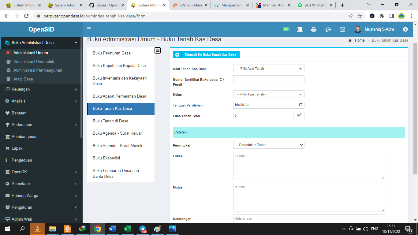 Permintaan fitur: Tambahkan Kolom Jenis TKD,Patok Tanda Batas,Papan ...