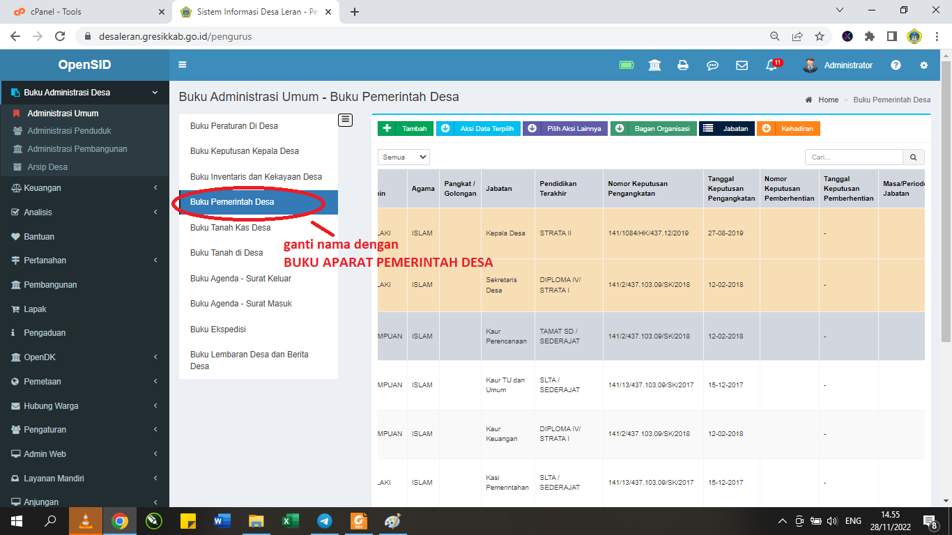 Bug/error: Sesuaikan nama Buku Aparat Pemerintah Desa dan Tombol Tambah Peraturan · Issue #6042 ...