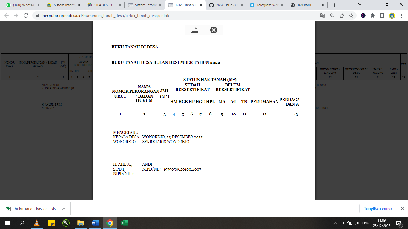 Bugerror Perbaiki Eror Cetak Pada Buku Tanah Kas Desa Dan Buku Tanah Di Desa · Issue 6135