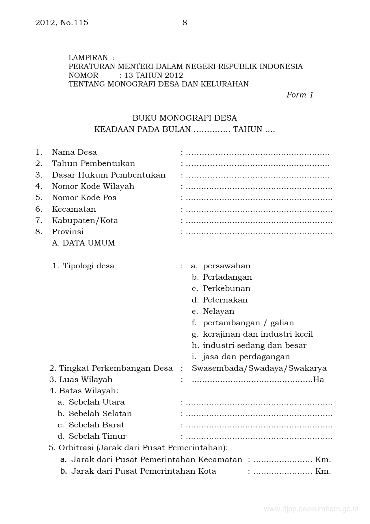 Permintaan fitur: Sediakan Buku Monografi Desa menyesuaikan Permendagri ...