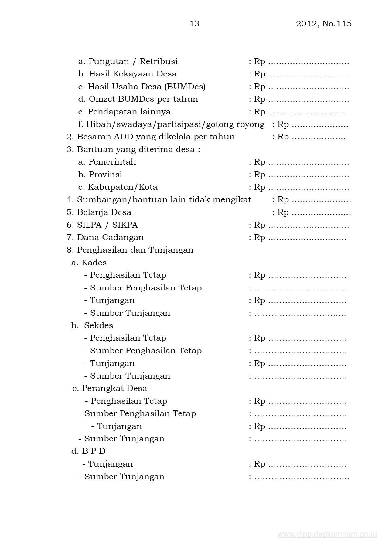Permintaan fitur: Sediakan Buku Monografi Desa menyesuaikan Permendagri Nomor 13 Tahun 2012 ...
