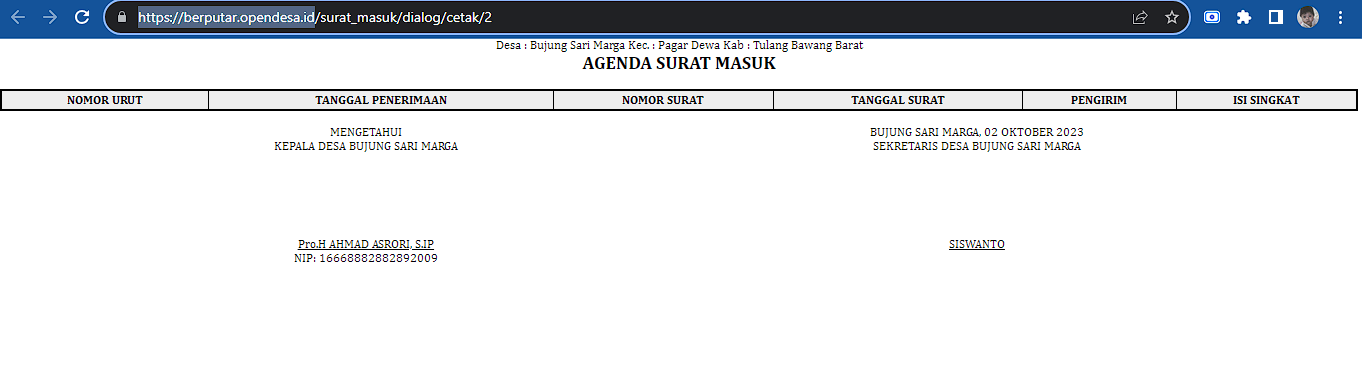 Permintaan fitur: Belum adanya kolom pengisian tanggal pengiriman surat pada Buku Agenda Surat ...
