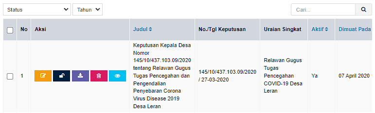 Bug/error: Gagal menyimpan pdf, jika judul berisi karakter / pada Buku Keputusan Kepala Desa ...