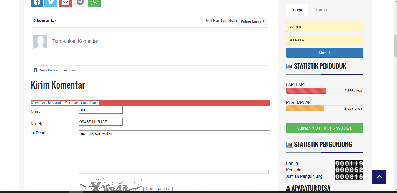 eror komentar kode selalu salah, silahkan ulangi lagi · Issue #26 · OpenSID/tema-natra · GitHub