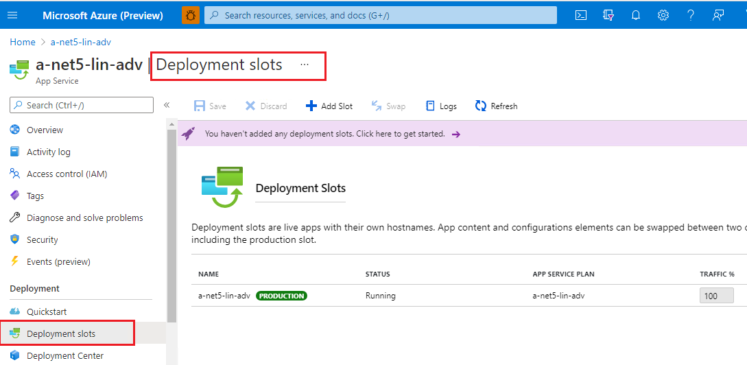 The "Overwrite" page is opened in portal when clicking "Open in portal" from the "Deployment ...