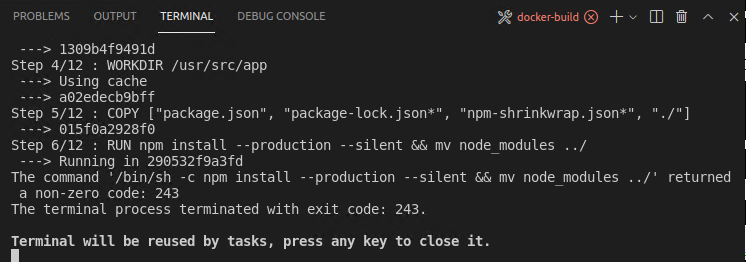 Fail to build image using nodejs version is 14.17.X for the ExpressApp ...