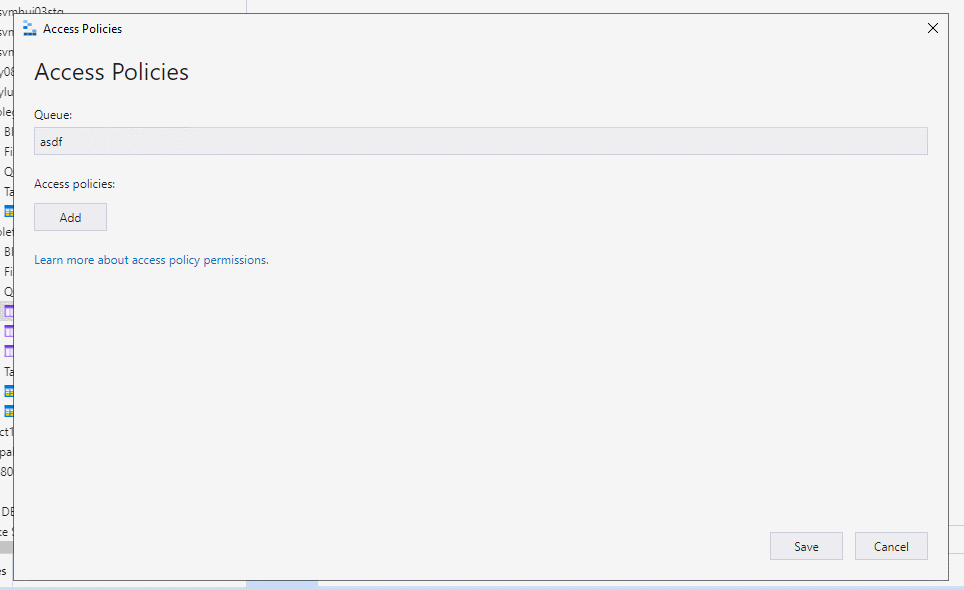 An extra scrollbar displays in the 'Access Policies' dialog when adding the maximum number of ...
