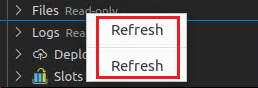There is a duplicate "Refresh" action in "Files/Logs/Deployments" context menu after installing ...