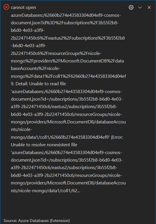 An error occurs after creating a document for a Mongo/SQL account · Issue #1985 · microsoft ...