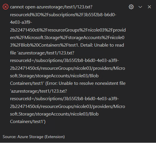 Succeed to create an empty blob to blob container with an error · Issue #1041 · microsoft/vscode ...